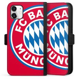 DeinDesign iPhone 11 Handy Klapph&uuml;lle Handyh&uuml;lle aus Kunst Leder schwarz Flip Case Official Licensed Product Fcb Fc Bayern M&uuml;nchen Sideflip mit Lasche