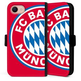 DeinDesign iPhone 16e Handy Klapph&uuml;lle Handyh&uuml;lle aus Kunst Leder schwarz Flip Case Official Licensed Product Fcb Fc Bayern M&uuml;nchen Sideflip mit Lasche