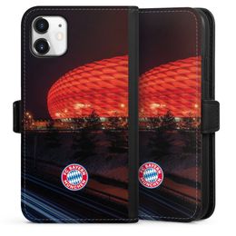 DeinDesign iPhone 11 Handy Klapph&uuml;lle Handyh&uuml;lle aus Kunst Leder schwarz Flip Case Fc Bayern M&uuml;nchen Stadium Fcb Sideflip mit Lasche
