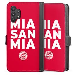 DeinDesign Galaxy A32 4G Handy Klapph&uuml;lle Handyh&uuml;lle aus Kunst Leder schwarz Flip Case Fcb Mia San Mia Fc Bayern M&uuml;nchen Sideflip mit Lasche