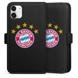 DeinDesign iPhone 11 Handy Klapph&uuml;lle Handyh&uuml;lle aus Kunst Leder schwarz Flip Case Star Fcb Fc Bayern M&uuml;nchen Sideflip mit Lasche