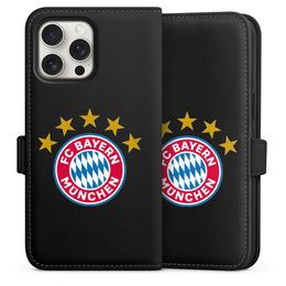 DeinDesign iPhone 15 Pro Max Handy Klapph&uuml;lle Handyh&uuml;lle aus Kunst Leder schwarz Flip Case Star Fcb Fc Bayern M&uuml;nchen Sideflip mit Lasche