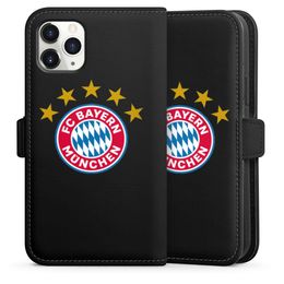 DeinDesign iPhone 11 Pro Handy Klapph&uuml;lle Handyh&uuml;lle aus Kunst Leder schwarz Flip Case Star Fcb Fc Bayern M&uuml;nchen Sideflip mit Lasche