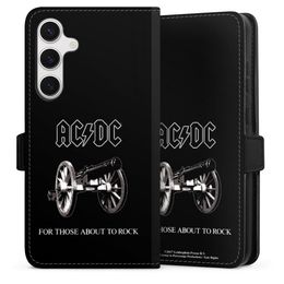 DeinDesign Galaxy S24+ Handy Klapph&uuml;lle Handyh&uuml;lle aus Kunst Leder schwarz Flip Case Music Acdc Merchandise Sideflip mit Lasche