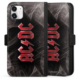 DeinDesign iPhone 11 Handy Klapph&uuml;lle Handyh&uuml;lle aus Kunst Leder schwarz Flip Case Merchandise Acdc Logo Sideflip mit Lasche