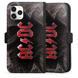 DeinDesign iPhone 11 Pro Handy Klapph&uuml;lle Handyh&uuml;lle aus Kunst Leder schwarz Flip Case Merchandise Acdc Logo Sideflip mit Lasche