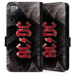 DeinDesign Galaxy S20 Handy Klapph&uuml;lle Handyh&uuml;lle aus Kunst Leder schwarz Flip Case Acdc Merchandise Logo Sideflip mit Lasche