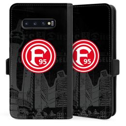 DeinDesign Galaxy S10 Plus Handy Klapph&uuml;lle Handyh&uuml;lle aus Kunst Leder schwarz Flip Case Official Licensed Product Logo Fortuna D&uuml;sseldorf Sideflip mit Lasche