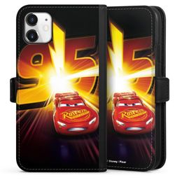 DeinDesign iPhone 11 Handy Klapph&uuml;lle Handyh&uuml;lle aus Kunst Leder schwarz Flip Case Official Licensed Product Cars Lightning Mcqueen 95 Sideflip mit Lasche