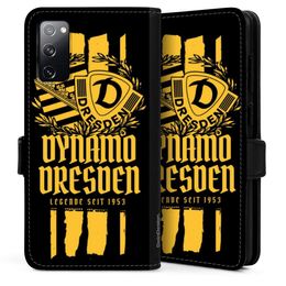 DeinDesign Galaxy S20 Handy Klapph&uuml;lle Handyh&uuml;lle aus Kunst Leder schwarz Flip Case Sgd Statement Sg Dynamo Dresden Sideflip mit Lasche