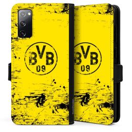 DeinDesign Galaxy S20 Handy Klapph&uuml;lle Handyh&uuml;lle aus Kunst Leder schwarz Flip Case Bvb Borussia Dortmund Official Licensed Product Sideflip mit Lasche
