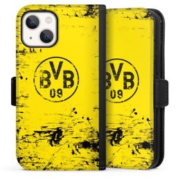 DeinDesign Galaxy A51 Handy Klapph&uuml;lle Handyh&uuml;lle aus Kunst Leder schwarz Flip Case Bvb Official Licensed Product Borussia Dortmund Sideflip mit Lasche