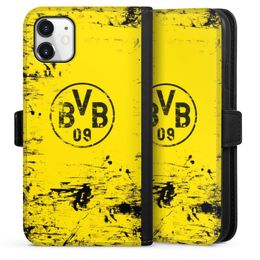 DeinDesign iPhone 11 Handy Klapph&uuml;lle Handyh&uuml;lle aus Kunst Leder schwarz Flip Case Borussia Dortmund Bvb Official Licensed Product Sideflip mit Lasche