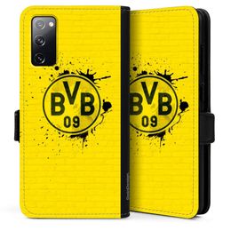 DeinDesign Galaxy S20 Handy Klapph&uuml;lle Handyh&uuml;lle aus Kunst Leder schwarz Flip Case Borussia Dortmund Official Licensed Product Bvb Sideflip mit Lasche