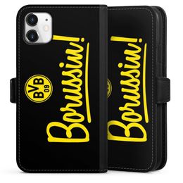 DeinDesign iPhone 11 Handy Klapph&uuml;lle Handyh&uuml;lle aus Kunst Leder schwarz Flip Case Borussia Dortmund Bvb Soccer Sideflip mit Lasche