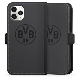 DeinDesign iPhone 11 Pro Handy Klapph&uuml;lle Handyh&uuml;lle aus Kunst Leder schwarz Flip Case Bvb Borussia Dortmund Logo Sideflip mit Lasche