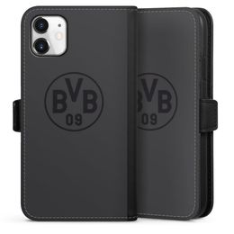 DeinDesign iPhone 11 Handy Klapph&uuml;lle Handyh&uuml;lle aus Kunst Leder schwarz Flip Case Bvb Borussia Dortmund Logo Sideflip mit Lasche