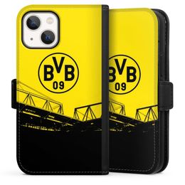 DeinDesign Galaxy A51 Handy Klapph&uuml;lle Handyh&uuml;lle aus Kunst Leder schwarz Flip Case Merchandise Bvb Borussia Dortmund Sideflip mit Lasche