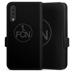 DeinDesign Galaxy A50 Handy Klapph&uuml;lle Handyh&uuml;lle aus Kunst Leder schwarz Flip Case 1. Fcn 1. Fc N&uuml;rnberg Logo Sideflip mit Lasche