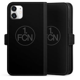 DeinDesign iPhone 11 Handy Klapph&uuml;lle Handyh&uuml;lle aus Kunst Leder schwarz Flip Case 1. Fcn 1. Fc N&uuml;rnberg Logo Sideflip mit Lasche