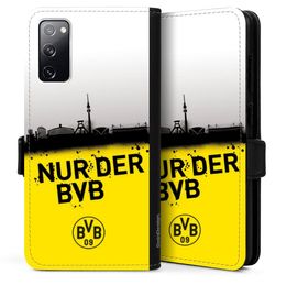 DeinDesign Galaxy S20 Handy Klapph&uuml;lle Handyh&uuml;lle aus Kunst Leder schwarz Flip Case Borussia Dortmund Statement Bvb Sideflip mit Lasche