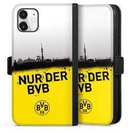 DeinDesign iPhone 11 Handy Klapph&uuml;lle Handyh&uuml;lle aus Kunst Leder schwarz Flip Case Borussia Dortmund Statement Bvb Sideflip mit Lasche