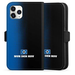 DeinDesign iPhone 11 Pro Handy Klapph&uuml;lle Handyh&uuml;lle aus Kunst Leder schwarz Flip Case Logo Official Licensed Product Hsv Sideflip mit Lasche