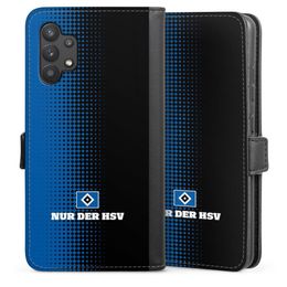 DeinDesign Galaxy A32 4G Handy Klapph&uuml;lle Handyh&uuml;lle aus Kunst Leder schwarz Flip Case Logo Official Licensed Product Hsv Sideflip mit Lasche