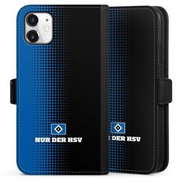 DeinDesign iPhone 11 Handy Klapph&uuml;lle Handyh&uuml;lle aus Kunst Leder schwarz Flip Case Logo Official Licensed Product Hsv Sideflip mit Lasche