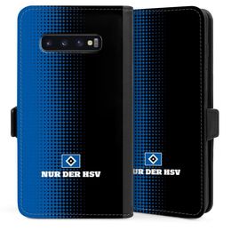 DeinDesign Galaxy S10 Plus Handy Klapph&uuml;lle Handyh&uuml;lle aus Kunst Leder schwarz Flip Case Logo Official Licensed Product Hsv Sideflip mit Lasche