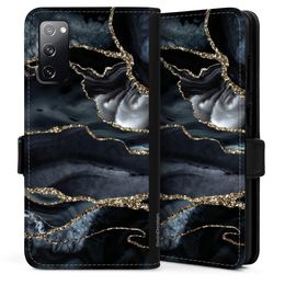DeinDesign Galaxy S20 Handy Klapph&uuml;lle Handyh&uuml;lle aus Kunst Leder schwarz Flip Case Trends Glitzer Marble Sideflip mit Lasche
