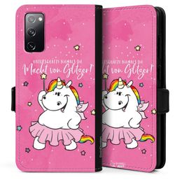 DeinDesign Galaxy S20 Handy Klapph&uuml;lle Handyh&uuml;lle aus Kunst Leder schwarz Flip Case Pummeleinhorn Pummel & Friends Official Licensed Product Sideflip mit Lasche