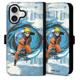 DeinDesign iPhone 16 Handy Klapph&uuml;lle Handyh&uuml;lle aus Kunst Leder schwarz Flip Case Official Licensed Product Manga Naruto Shippuden Sideflip mit Lasche