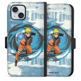 DeinDesign iPhone 15 Handy Klapph&uuml;lle Handyh&uuml;lle aus Kunst Leder schwarz Flip Case Official Licensed Product Manga Naruto Shippuden Sideflip mit Lasche