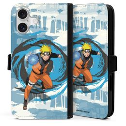DeinDesign iPhone 16 Plus Handy Klapph&uuml;lle Handyh&uuml;lle aus Kunst Leder schwarz Flip Case Official Licensed Product Manga Naruto Shippuden Sideflip mit Lasche