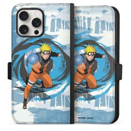 DeinDesign iPhone 15 Pro Max Handy Klapph&uuml;lle Handyh&uuml;lle aus Kunst Leder schwarz Flip Case Official Licensed Product Manga Naruto Shippuden Sideflip mit Lasche