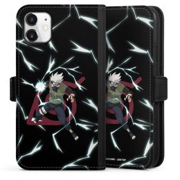DeinDesign iPhone 11 Handy Klapph&uuml;lle Handyh&uuml;lle aus Kunst Leder schwarz Flip Case Naruto Shippuden Official Licensed Product Kakashi Sideflip mit Lasche