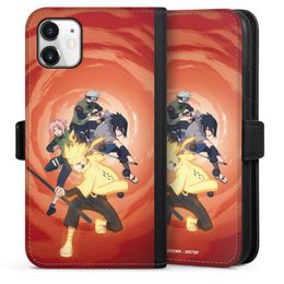DeinDesign iPhone 11 Handy Klapph&uuml;lle Handyh&uuml;lle aus Kunst Leder schwarz Flip Case Naruto Shippuden Sasuke Sakura Sideflip mit Lasche