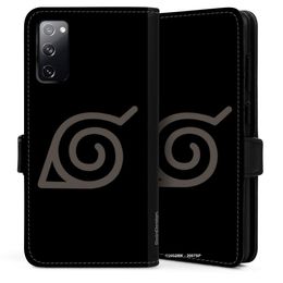 DeinDesign Galaxy S20 Handy Klapph&uuml;lle Handyh&uuml;lle aus Kunst Leder schwarz Flip Case Naruto Shippuden Logo Konoha Sideflip mit Lasche