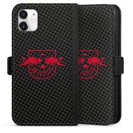 DeinDesign iPhone 11 Handy Klapph&uuml;lle Handyh&uuml;lle aus Kunst Leder schwarz Flip Case Rb Leipzig Official Licensed Product Carbon Sideflip mit Lasche