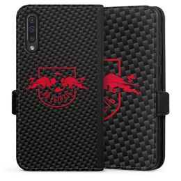 DeinDesign Galaxy A50 Handy Klapph&uuml;lle Handyh&uuml;lle aus Kunst Leder schwarz Flip Case Rb Leipzig Official Licensed Product Carbon Sideflip mit Lasche