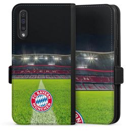 DeinDesign Galaxy A50 Handy Klapph&uuml;lle Handyh&uuml;lle aus Kunst Leder schwarz Flip Case Stadium Fc Bayern M&uuml;nchen Fcb Sideflip mit Lasche