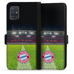 DeinDesign Galaxy A51 Handy Klapph&uuml;lle Handyh&uuml;lle aus Kunst Leder schwarz Flip Case Stadium Fc Bayern M&uuml;nchen Fcb Sideflip mit Lasche