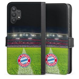 DeinDesign Galaxy A32 4G Handy Klapph&uuml;lle Handyh&uuml;lle aus Kunst Leder schwarz Flip Case Stadium Fc Bayern M&uuml;nchen Fcb Sideflip mit Lasche