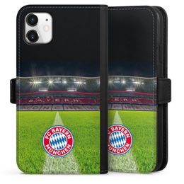 DeinDesign iPhone 11 Handy Klapph&uuml;lle Handyh&uuml;lle aus Kunst Leder schwarz Flip Case Stadium Fc Bayern M&uuml;nchen Fcb Sideflip mit Lasche