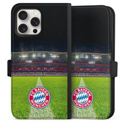 DeinDesign iPhone 15 Pro Max Handy Klapph&uuml;lle Handyh&uuml;lle aus Kunst Leder schwarz Flip Case Stadium Fc Bayern M&uuml;nchen Fcb Sideflip mit Lasche
