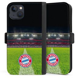DeinDesign iPhone 13 Handy Klapph&uuml;lle Handyh&uuml;lle aus Kunst Leder schwarz Flip Case Stadium Fc Bayern M&uuml;nchen Fcb Sideflip mit Lasche