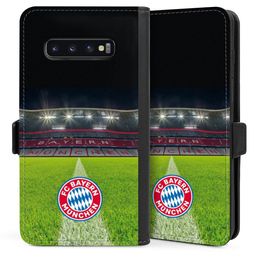 DeinDesign Galaxy S10 Plus Handy Klapph&uuml;lle Handyh&uuml;lle aus Kunst Leder schwarz Flip Case Stadium Fc Bayern M&uuml;nchen Fcb Sideflip mit Lasche