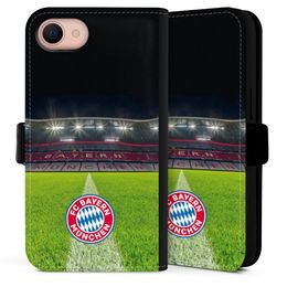 DeinDesign iPhone 16e Handy Klapph&uuml;lle Handyh&uuml;lle aus Kunst Leder schwarz Flip Case Stadium Fc Bayern M&uuml;nchen Fcb Sideflip mit Lasche