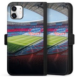 DeinDesign iPhone 11 Handy Klapph&uuml;lle Handyh&uuml;lle aus Kunst Leder schwarz Flip Case Fcb Fc Bayern M&uuml;nchen Stadium Sideflip mit Lasche